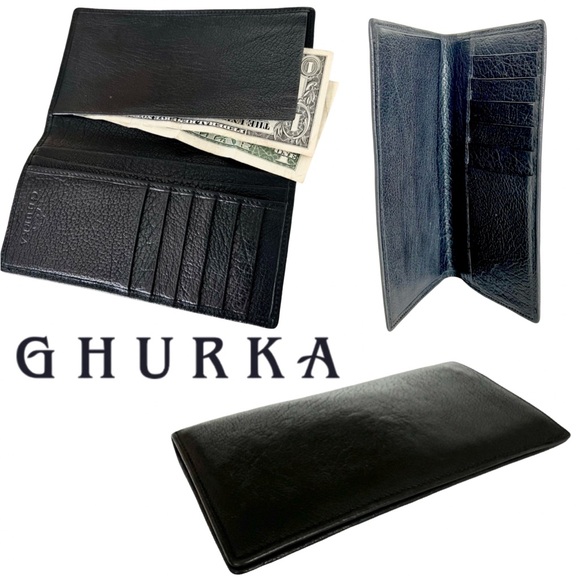 Ghurka | Bags | Ghurka Marley Slim Breast Wallet Black Leather Luxury ...